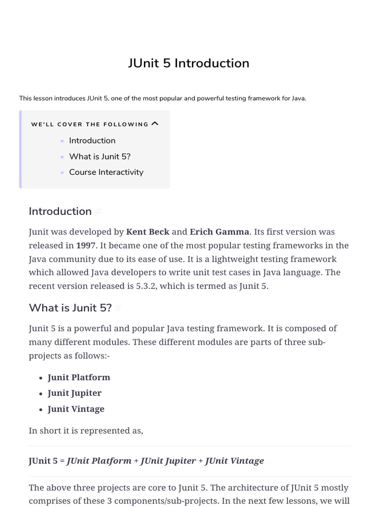 1 JUnit 5 Introduction-Merged | PDF | Method (Computer Programming ...