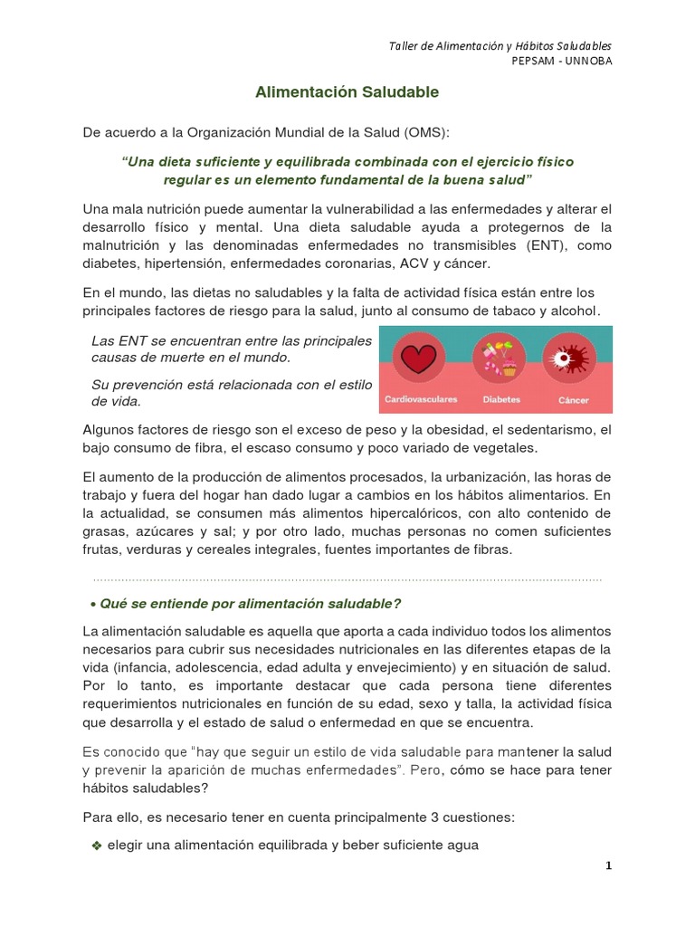 Alimentación Clase 1 Archivo 3 Alimentación Saludable | PDF | Dieta ...