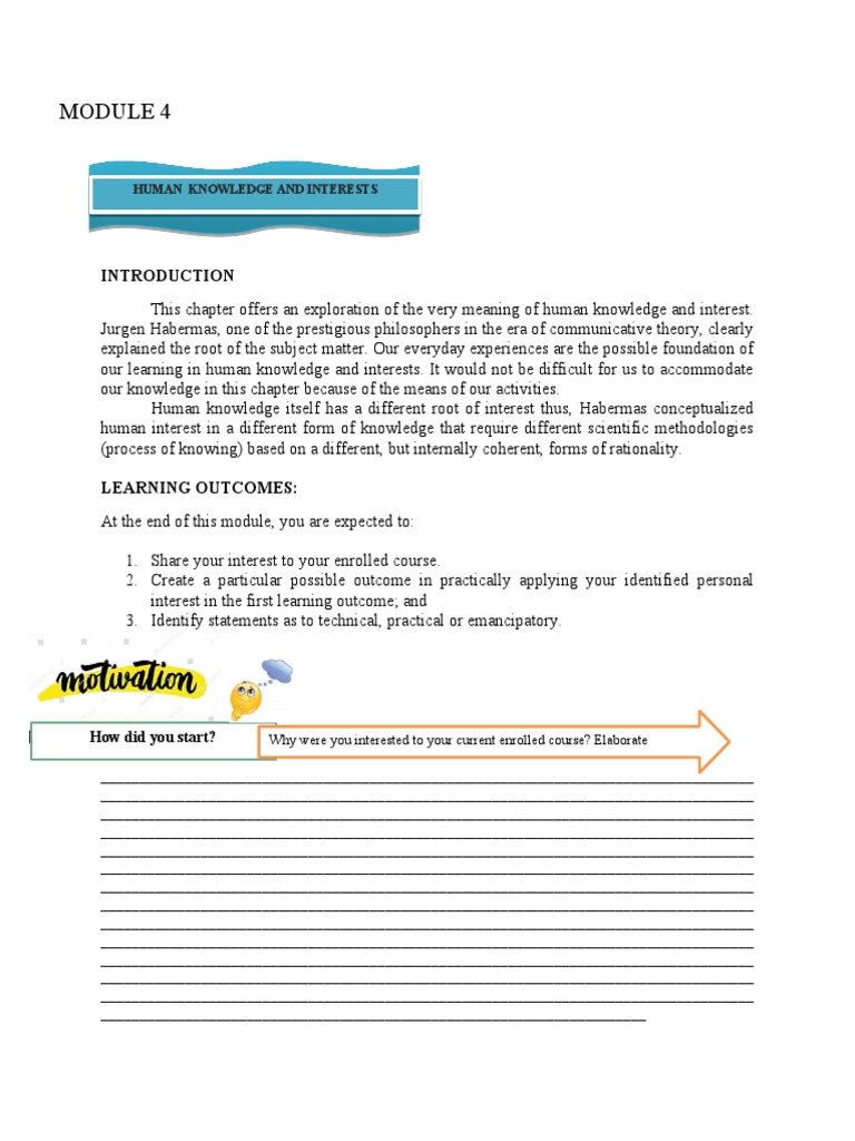 Human Knowledge and Interests: How Did You Start? | PDF | Jürgen ...