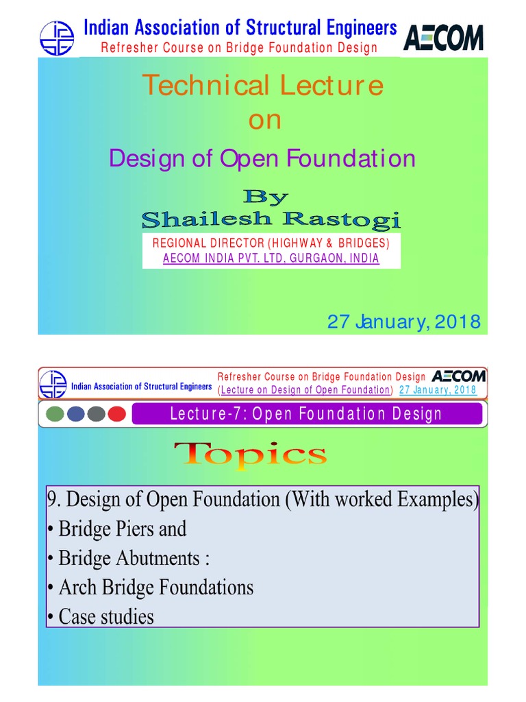 Technical Lecture On: Design of Open Foundation | Download Free PDF ...