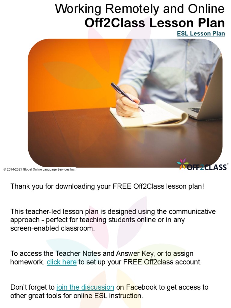 ESL Lesson Plan: 2014-2021 Global Online Language Services Inc | PDF ...