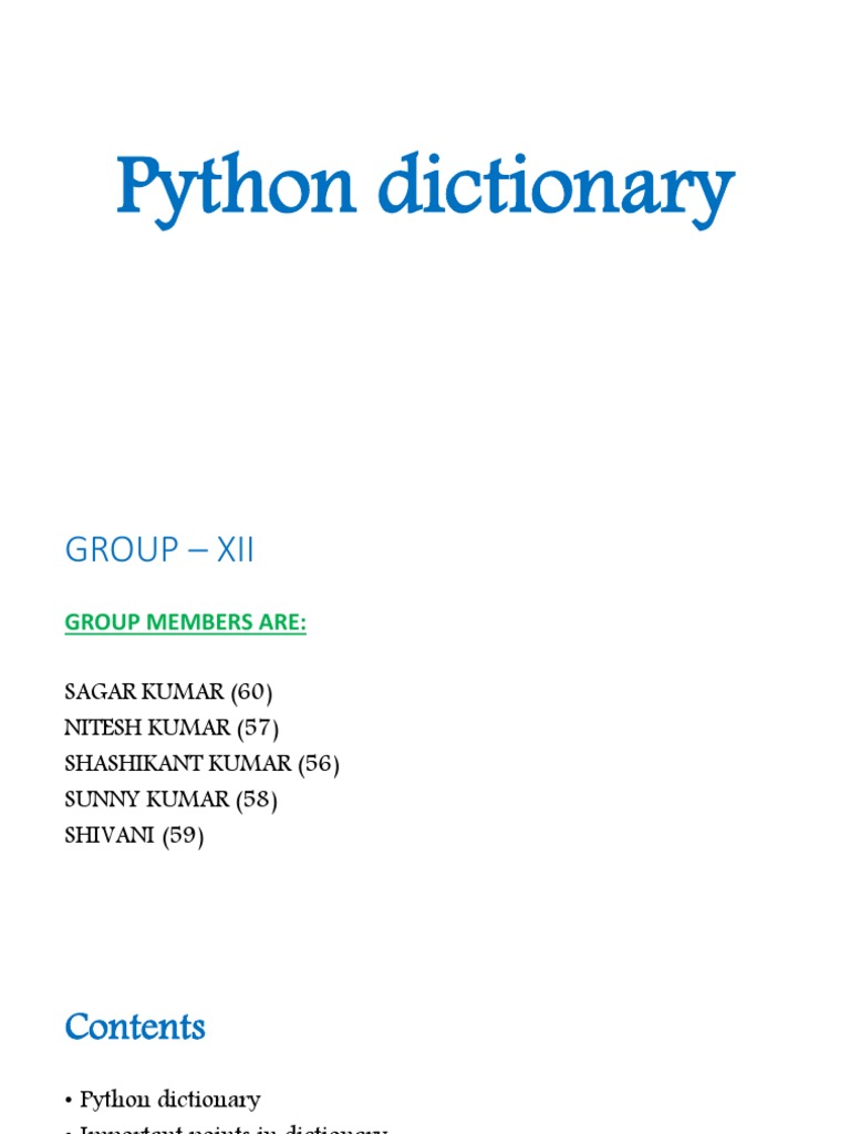 Python Dictionary | PDF