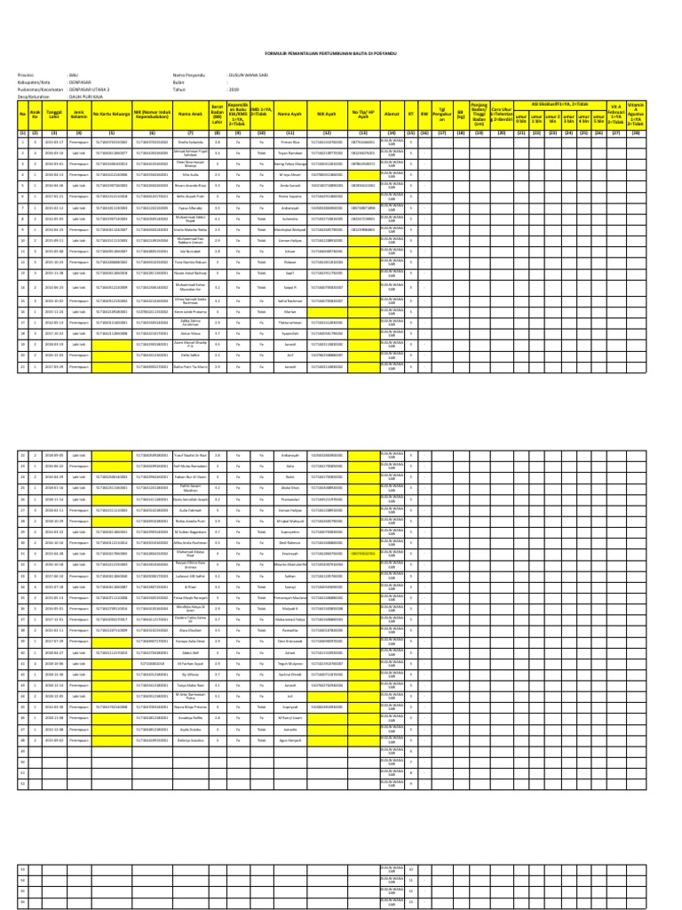 Form Posyandu RT 5 | PDF