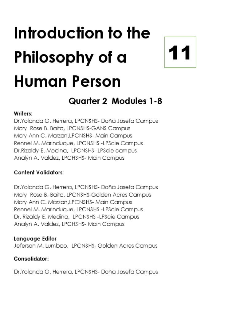 Philo Quarter 2 Module Week 1 8 1 | PDF | Society | Agriculture