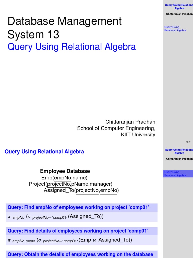 DBMS 13 | PDF | Relational Database | Data Management