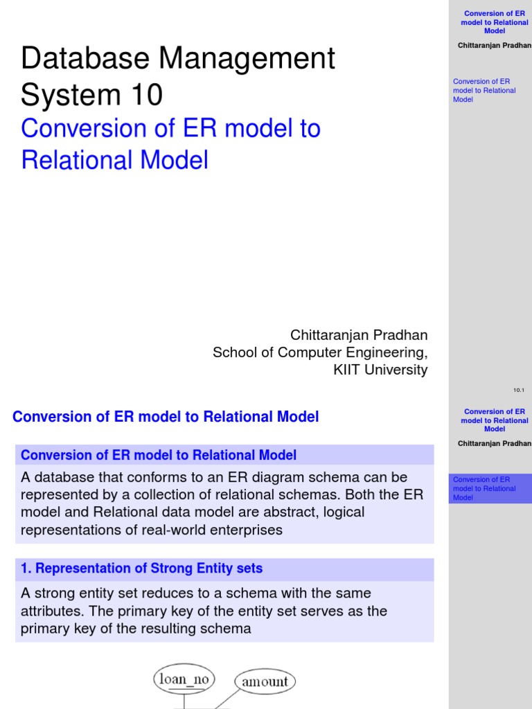 Database Management System 10: Conversion of ER Model To Relational Model | PDF | Relational ...