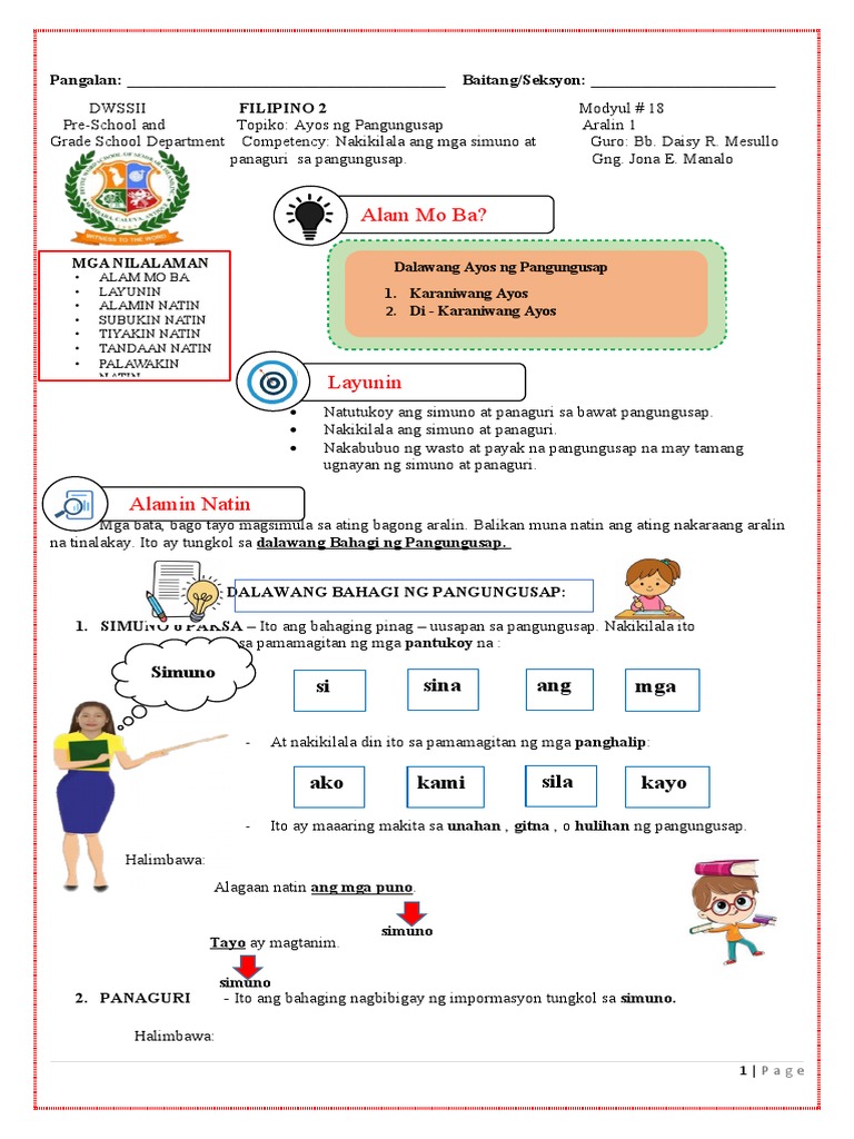 Ayos NG Pangungusap | PDF
