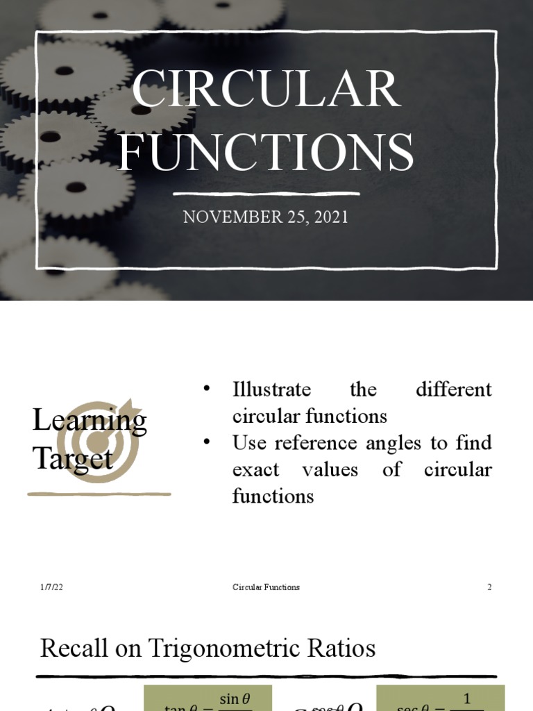 Circular Functions | PDF | Trigonometric Functions | Sine