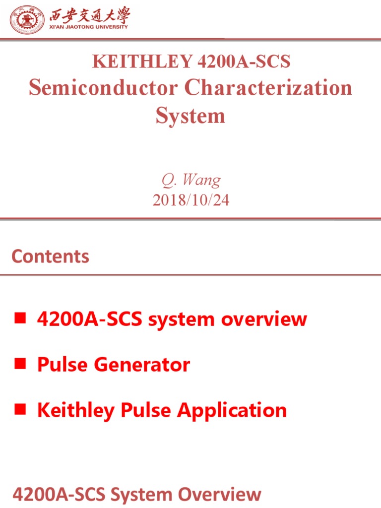 Keithley 4200A-Scs: Semiconductor Characterization System | PDF ...