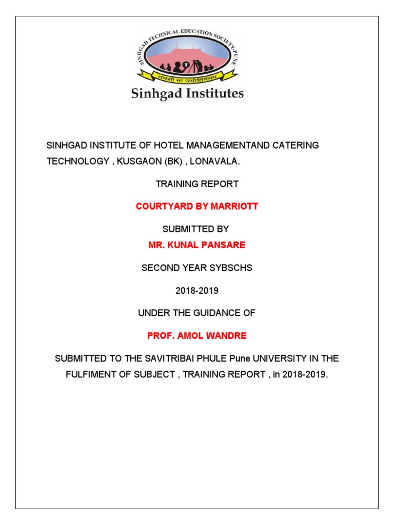 Courtyard by Marriott Training Report | PDF | Marriott International ...