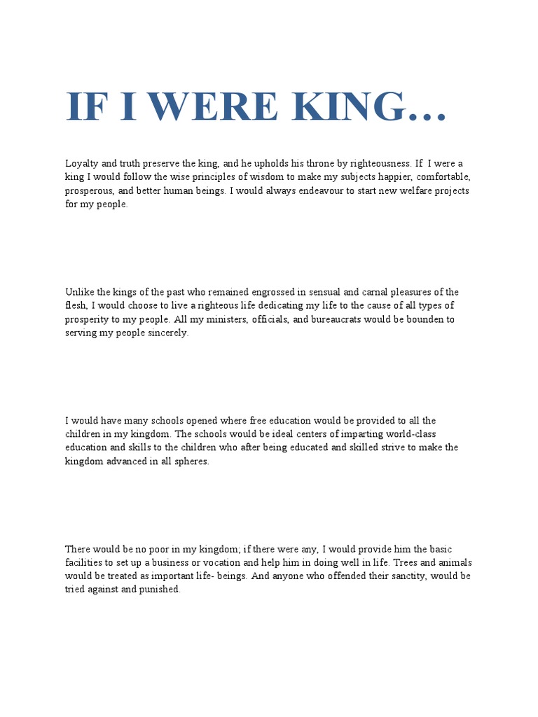 If I Were King | PDF