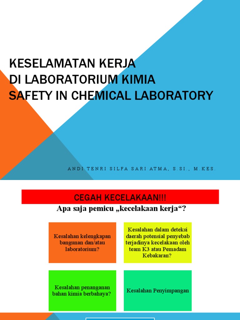 Keselamatan Kerja Di Laboratorium Kimia Safety In Chemical Laboratory Pdf