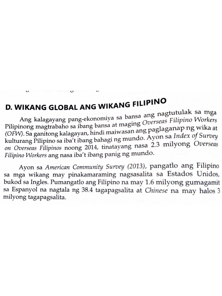 Wikang Global Ang Wikang Filipino | PDF