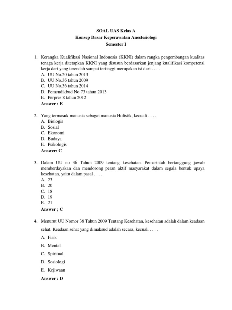 Soal KDK Januari 2021 - Kelas A | PDF