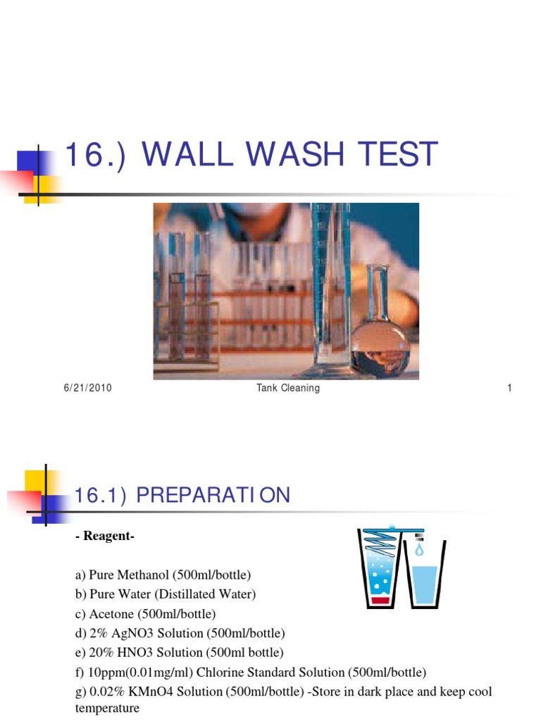 Wall Wash Test | PDF | Chlorine | Chemistry