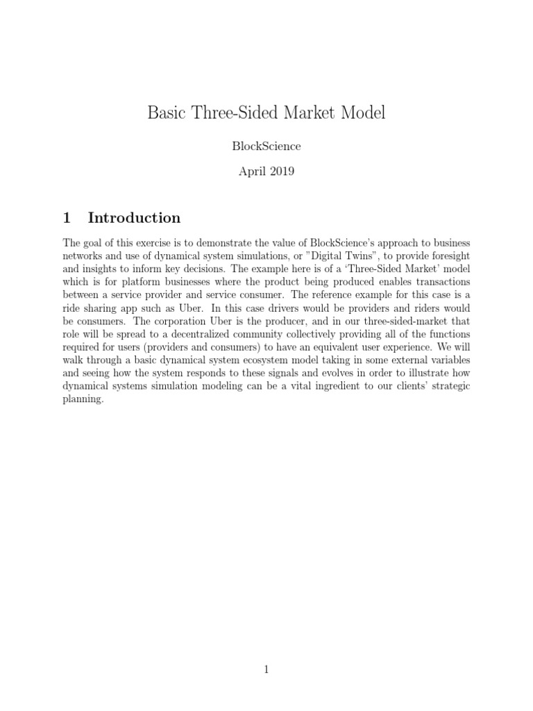 Basic Three-Sided Market Model | PDF | Simulation | Stochastic