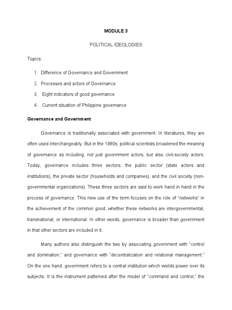 MODULE 3 PolGov | PDF | Governance | Political Ideologies