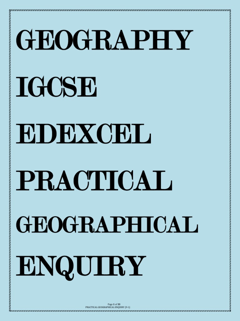 Geography Igcse Edexcel Practical Enquiry: Geographical | PDF ...