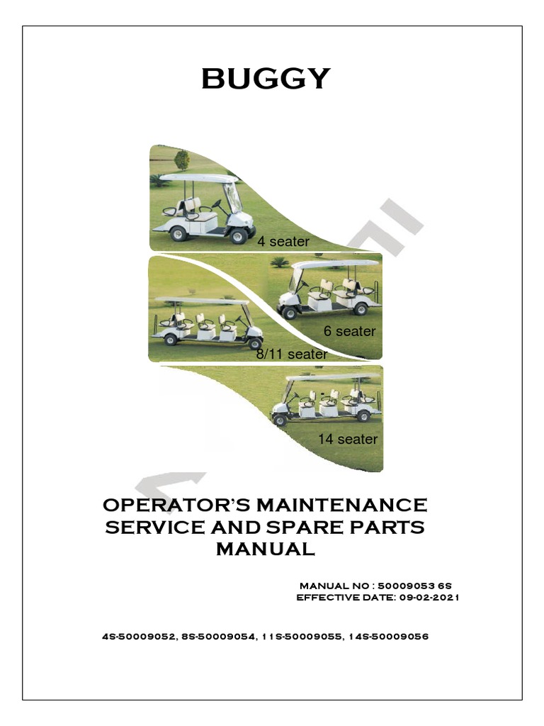 Buggy: Operator'S Maintenance Service and Spare Parts Manual | PDF ...