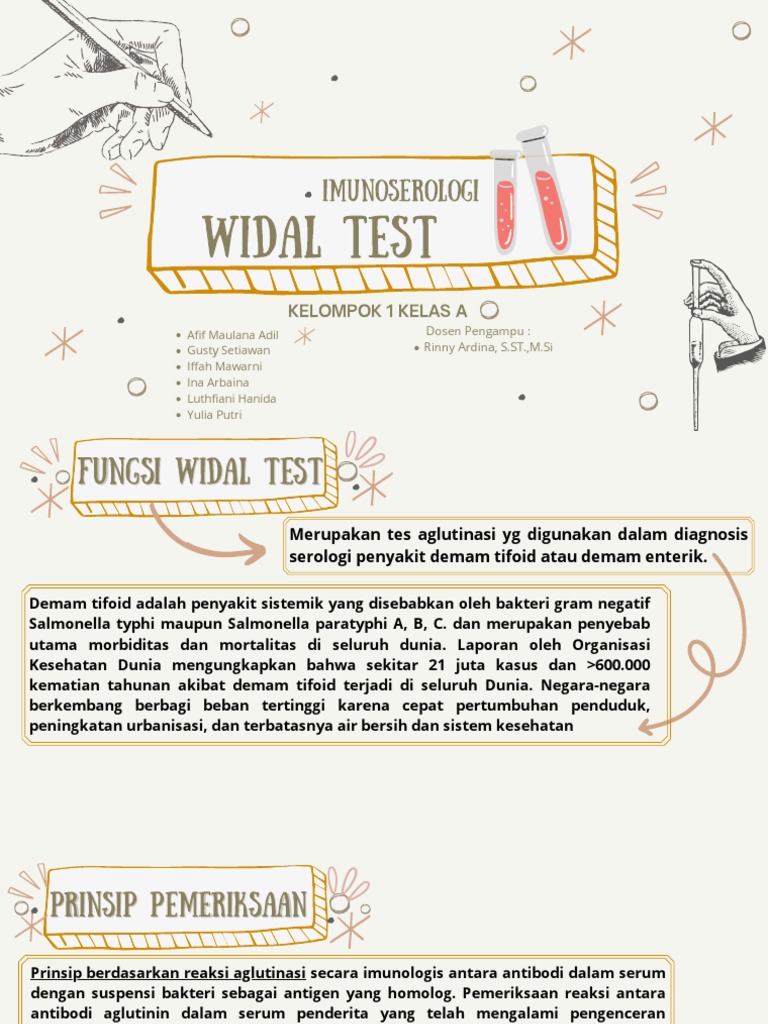 Widal Test Kelompok1 | PDF