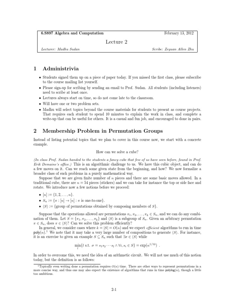 Lect 02 | PDF | Group (Mathematics) | Factorization
