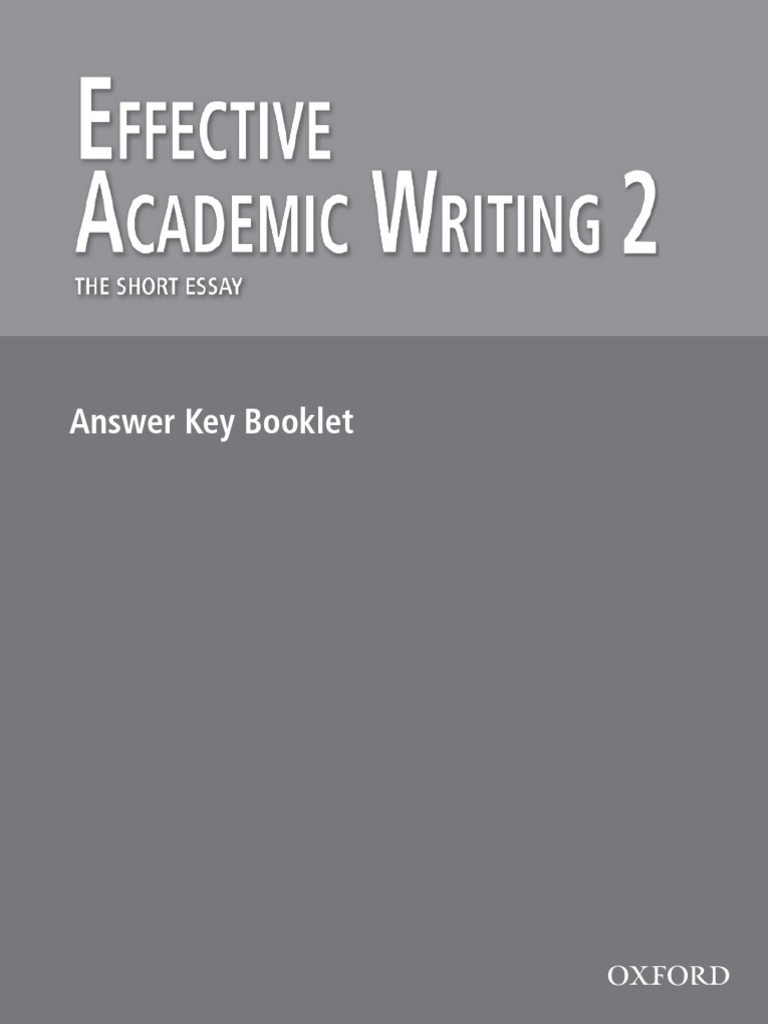 Effective Academic Writing 2 Answer Keypdf | PDF