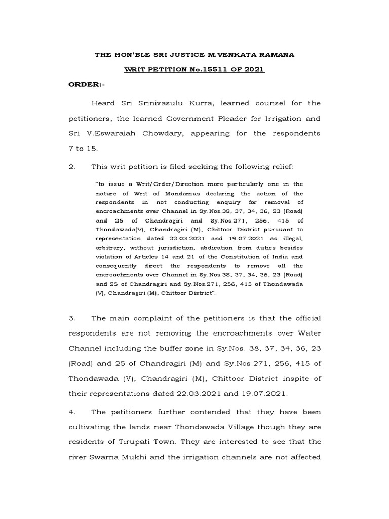 Order Copy WRIT PETITION No.15511 OF 2021 | PDF | Writ | Government