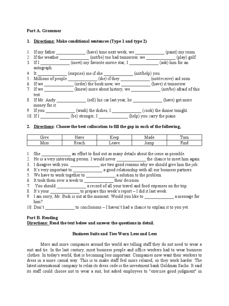Uts English For Business-1 | PDF | Clothing