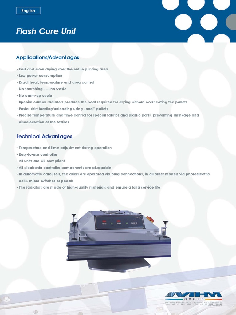 MHM QC 30 Flashcure Unit For Synchroprint Etype | PDF | Equipment ...