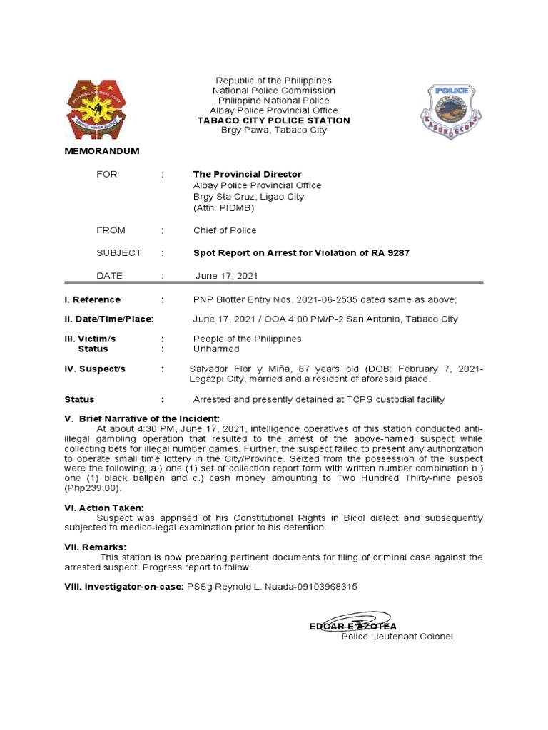 Aaa Spot Report 9287 | PDF