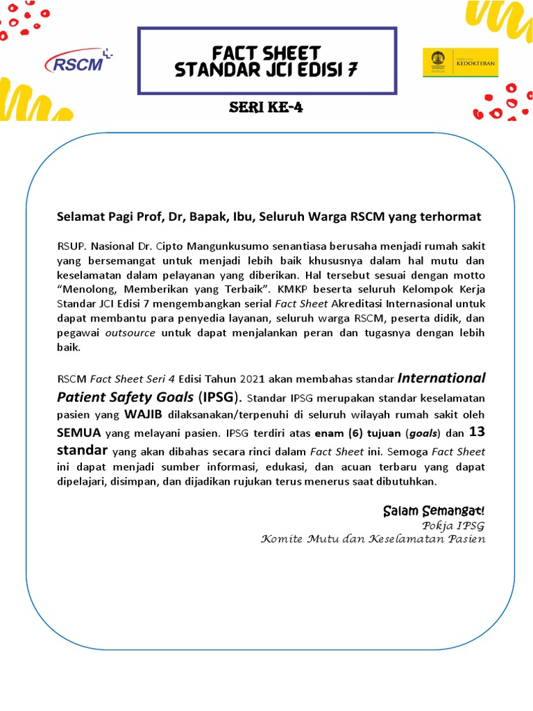 Fact Sheet IPSG Edisi 7 | PDF