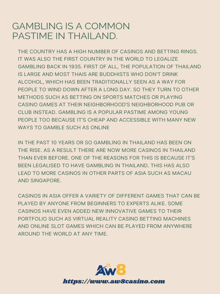 Gambling Is A Common Pastime in Thailand | PDF | Gambling | Casino