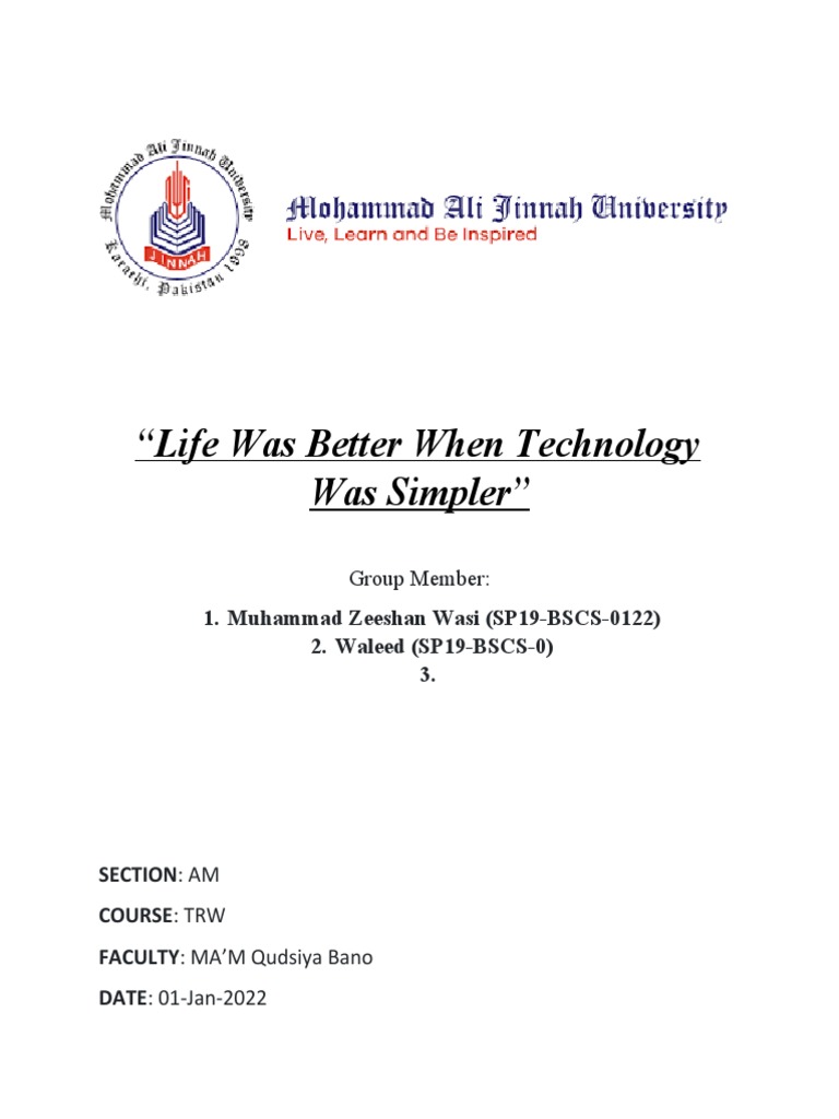 Life Today: The Impact of Technology | PDF | Internet | Transport