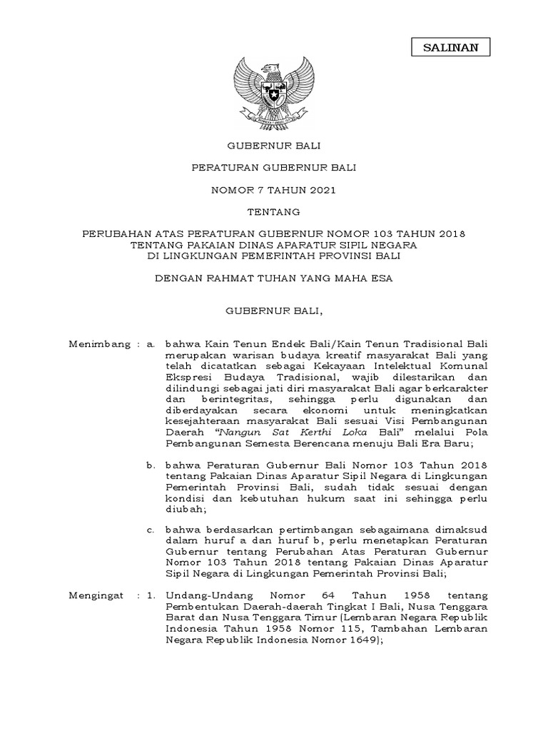 2021 Pergub 0051007 | PDF