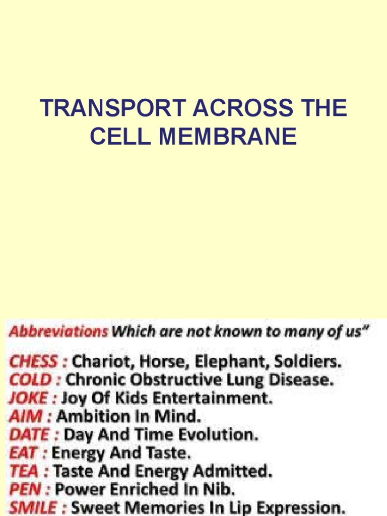 4-Transport Across Cell Membrane 4 | PDF | Cell Membrane | Osmosis