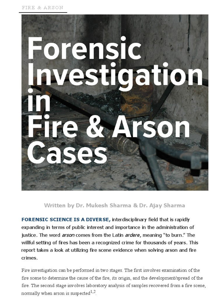 Forensic Arson Investigation Methodology | PDF | Scientific Method ...