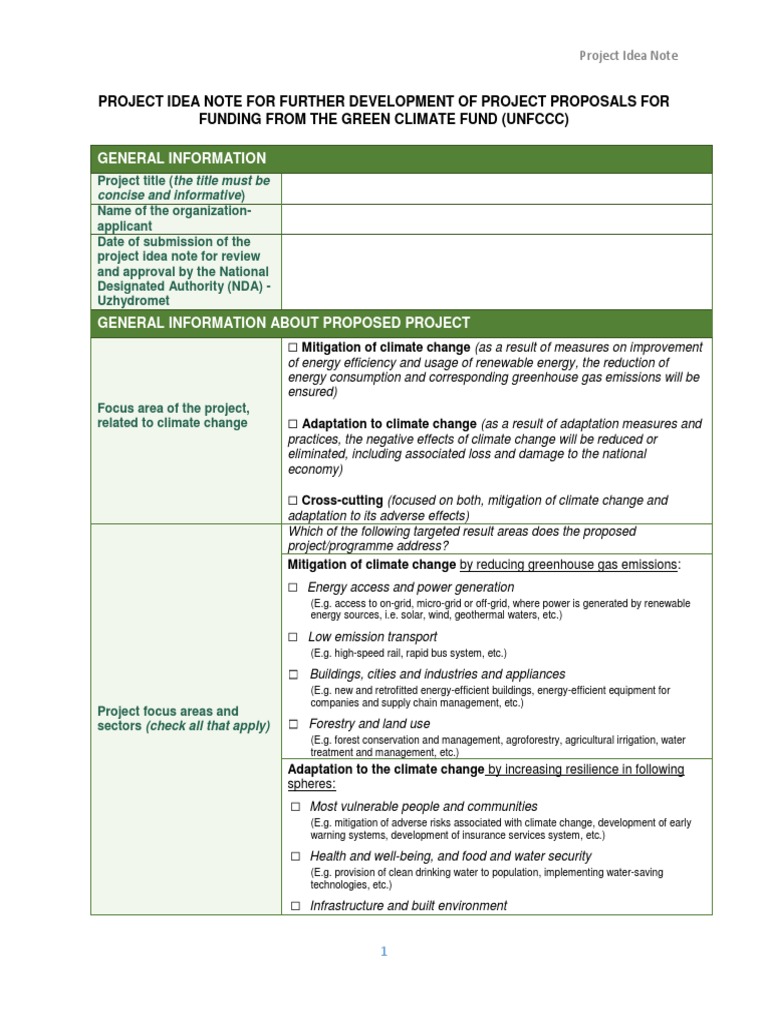 Project Proposal for Climate Funding | PDF | Climate Change Mitigation ...