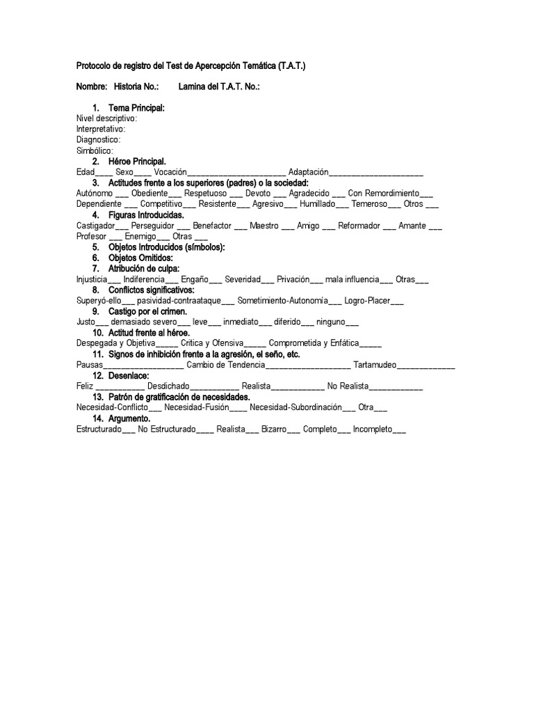 Protocolo Vacio TAT | PDF