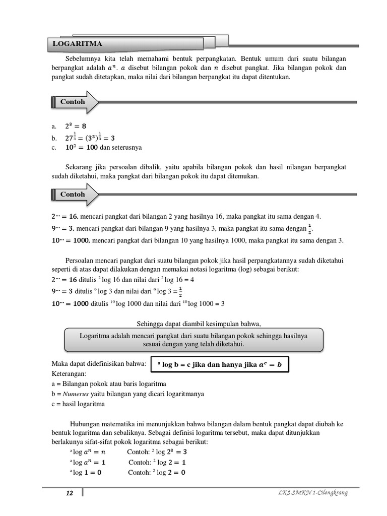 Modul Logaritma | PDF