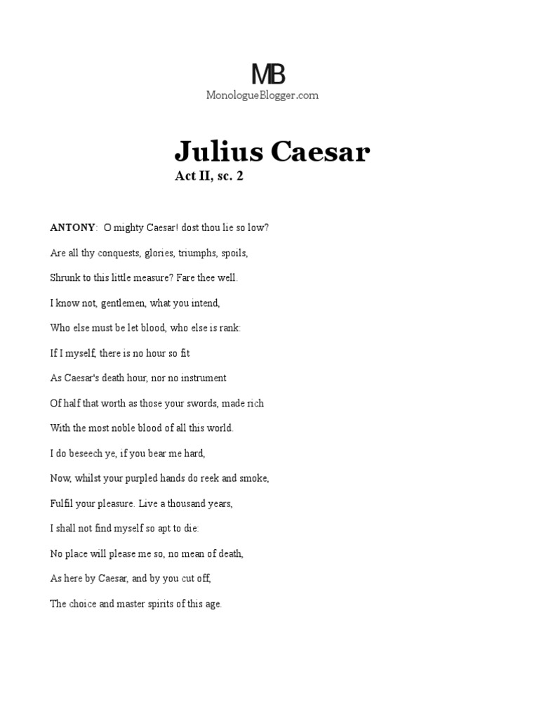 Monologue No 2 Antony Monologue from-Julius-Caesar | PDF | Religion ...