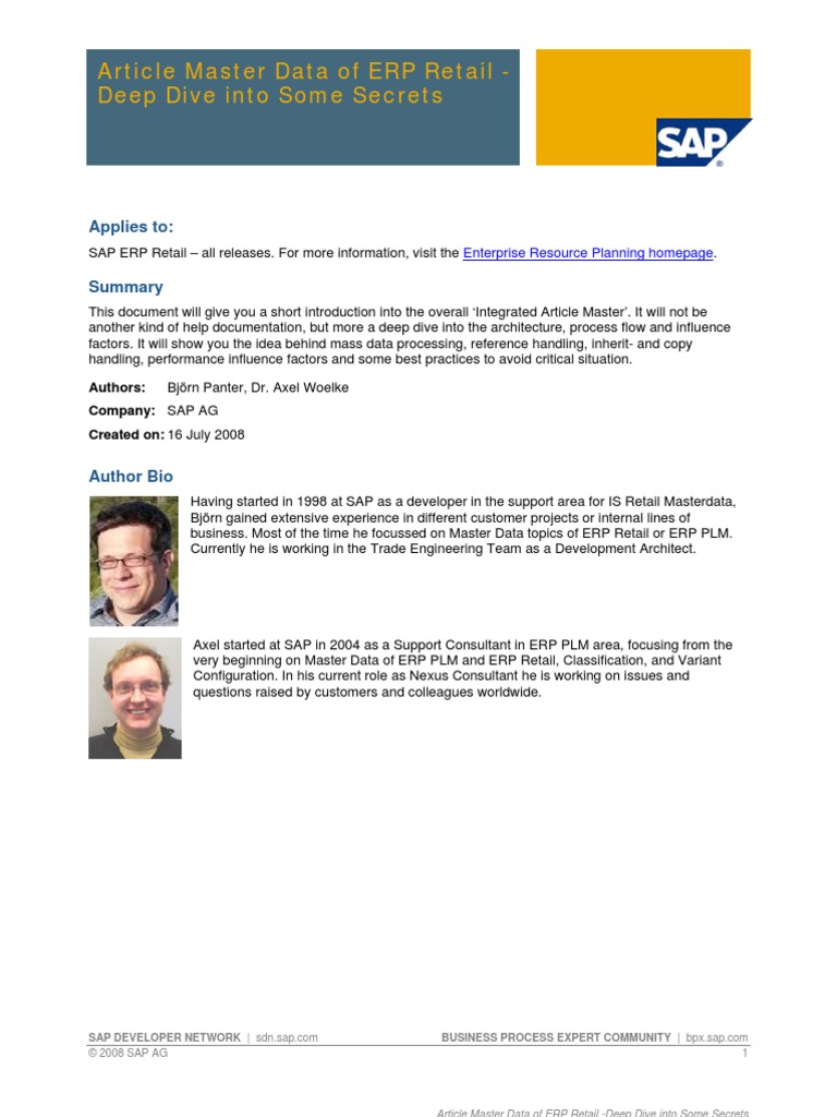 Retail Master Data Pdf Enterprise Resource Planning Retail