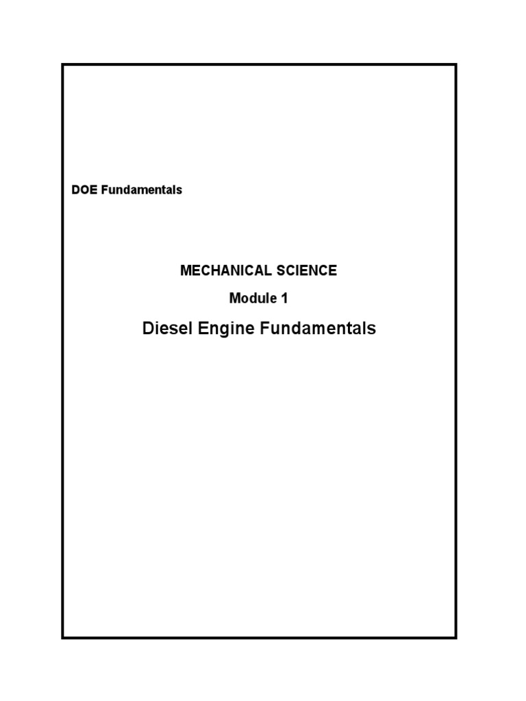 1-MS-Module 1-Diesel Engine Fundamentals | PDF | Diesel Engine | Engines