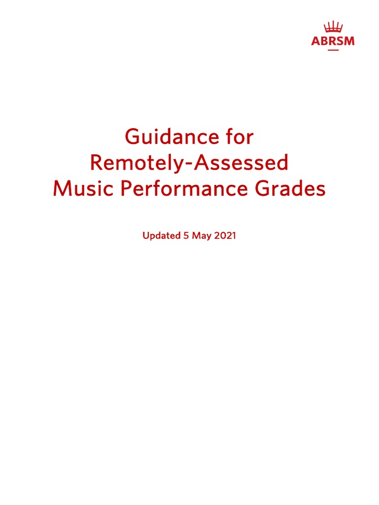 Guidance For Remotely-Assessed Music Performance Grades: Updated 5 May ...