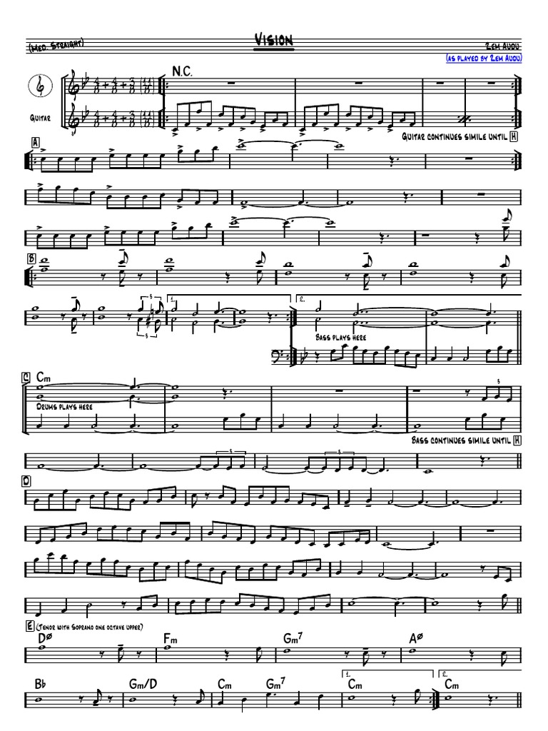 Vision: Zem Audu | PDF | Guitar Family Instruments | Elements Of Music