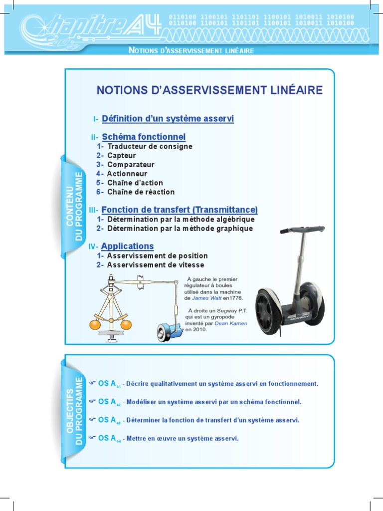 Notions D'Asservissement Linéaire: Définition D'Un Système Asservi ...