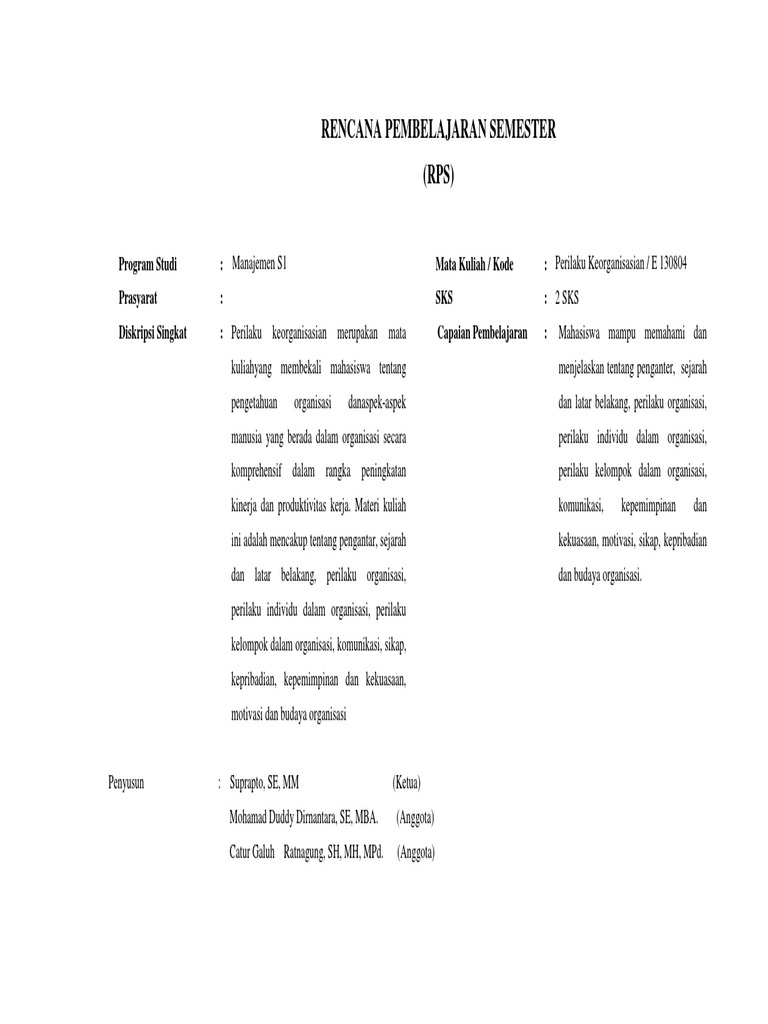 RPS Po | PDF | Sains & Matematika