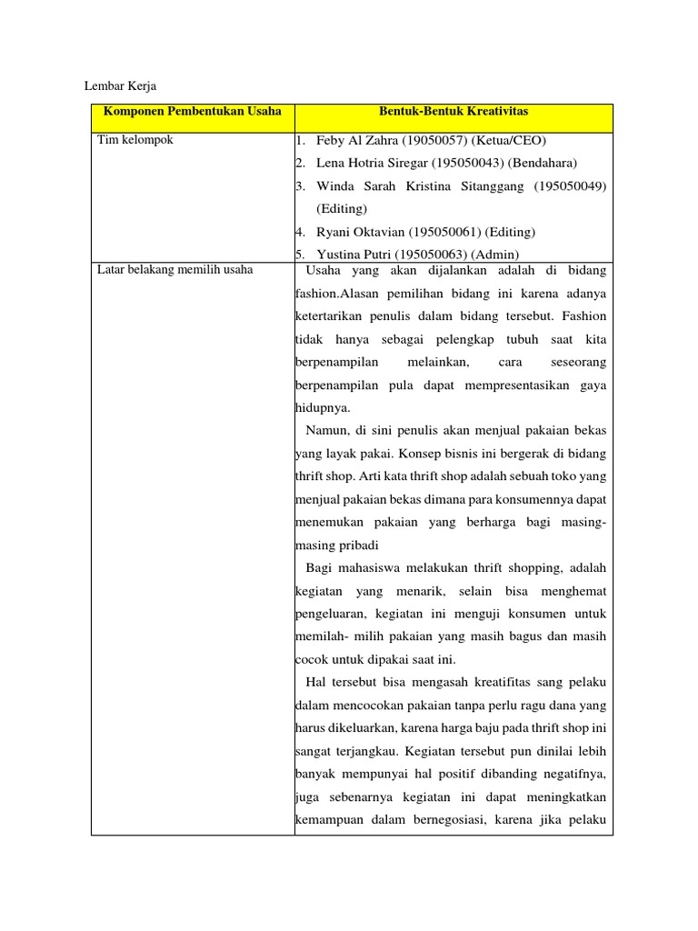 Lembar Kerja KWU Part 1 Fix | PDF