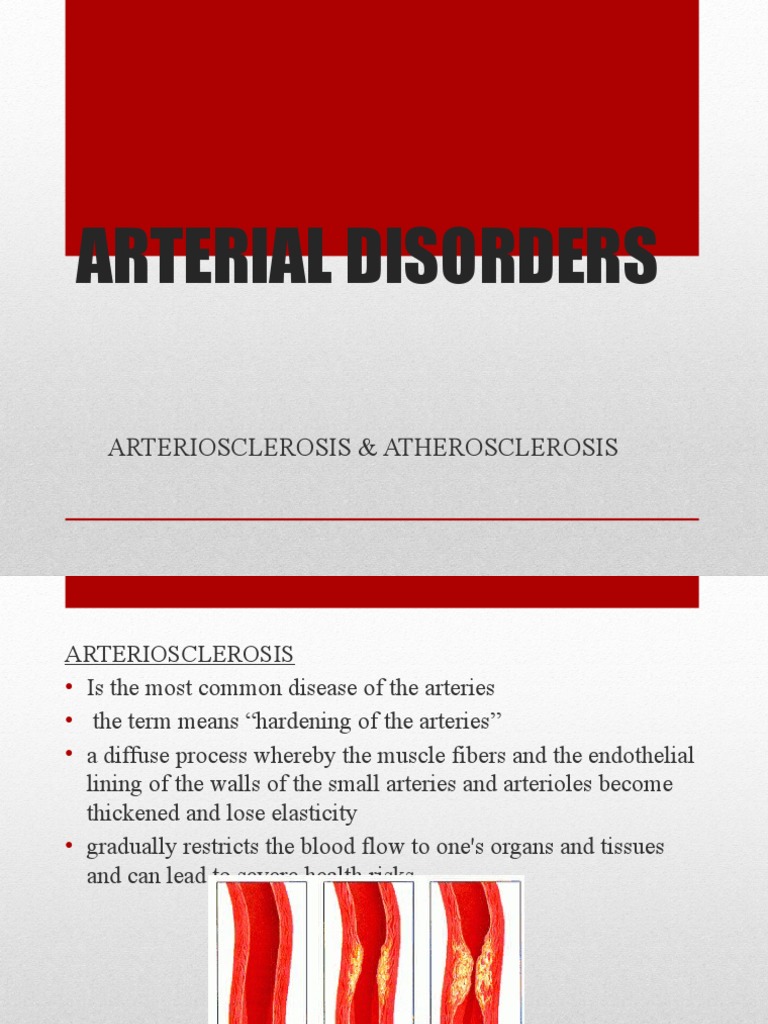 Arterial Disorders: Arteriosclerosis & Atherosclerosis | PDF | Atherosclerosis | Artery