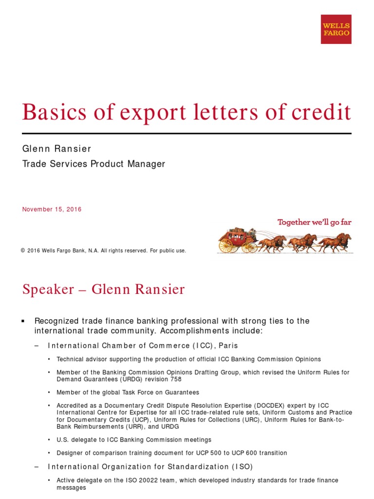 Basics of Export Letters of Credit: Glenn Ransier | PDF | Letter Of ...