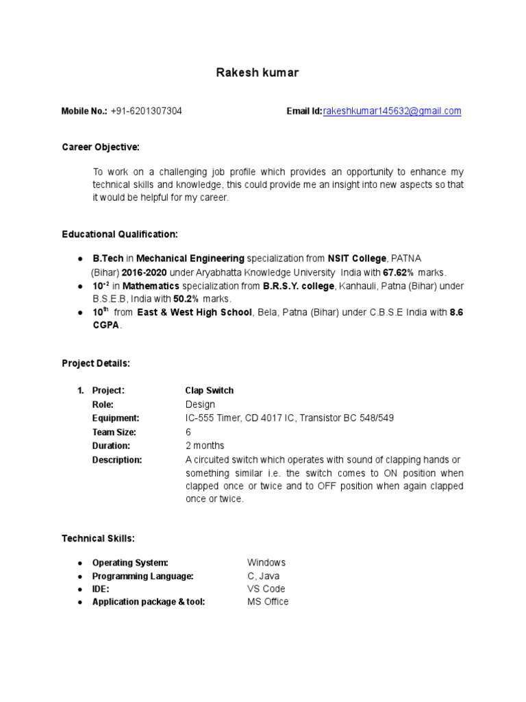 Rakesh Kumar - CV | PDF | Computing